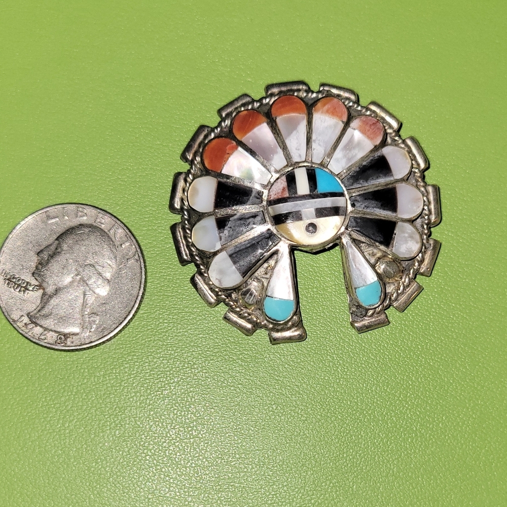 Vintage Zuni Dexter Eva Cellicion Zuni Turquoise Cora… - Gem